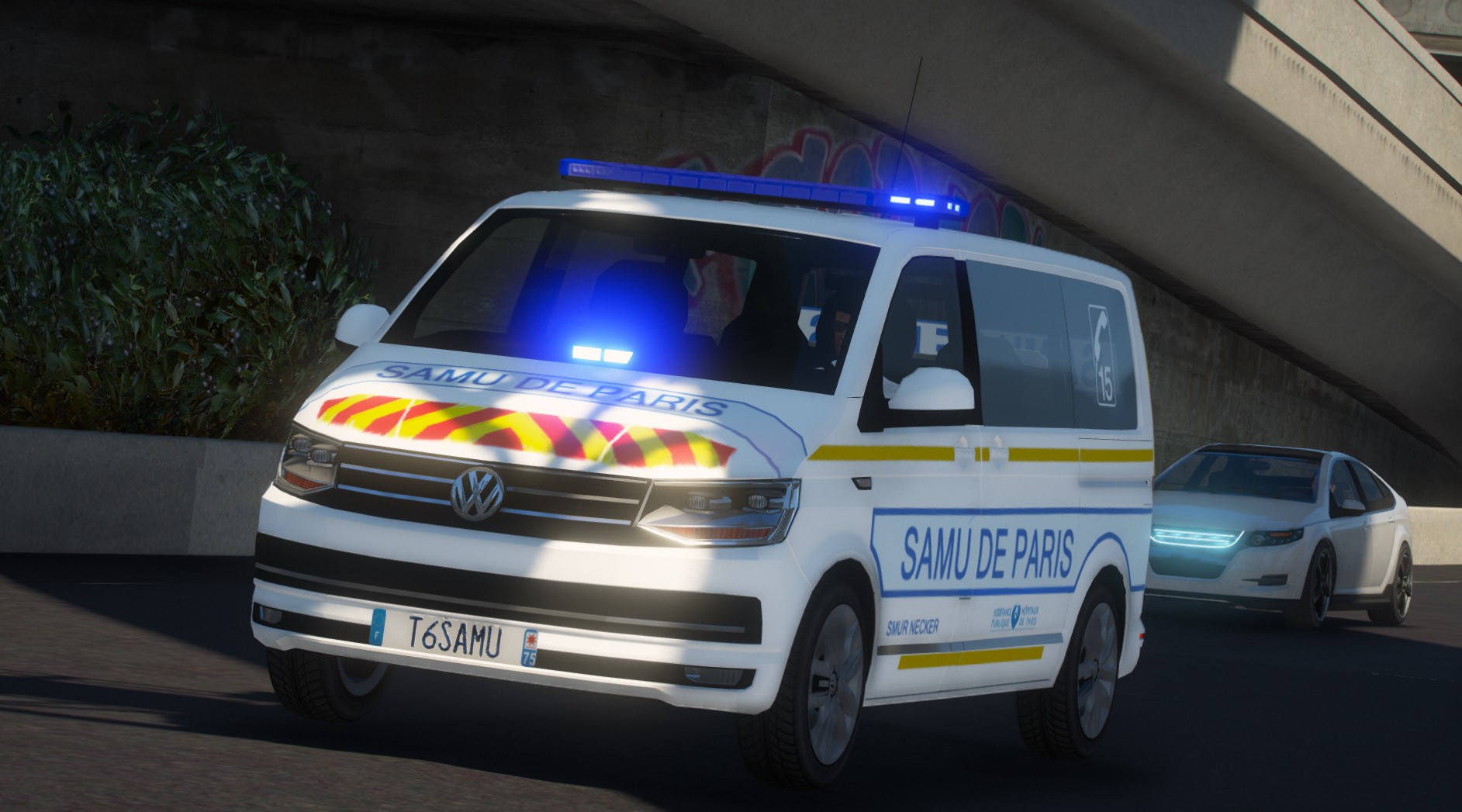 VW Transporter T6 SAMU de PARIS [ELS]/[REFLECTIF] - Urgences Mods