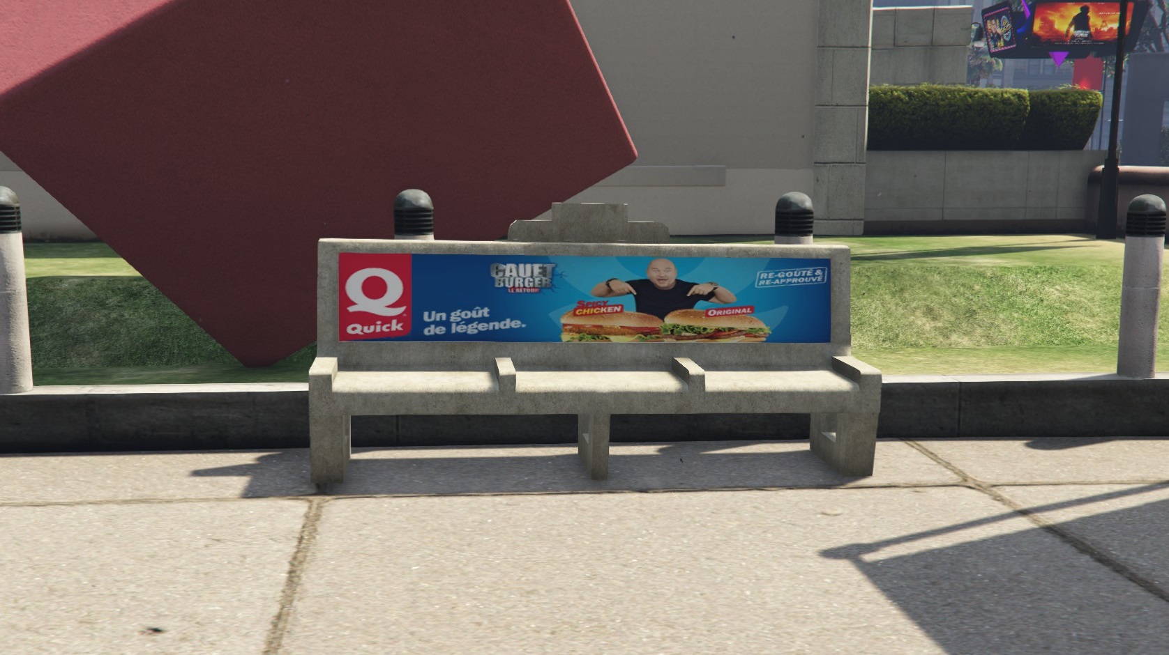 Banc avec publicité pour Quick - Urgences Mods