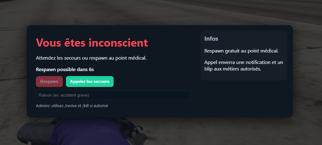 [FIVEM] DEATHSCREEN - Urgences Mods
